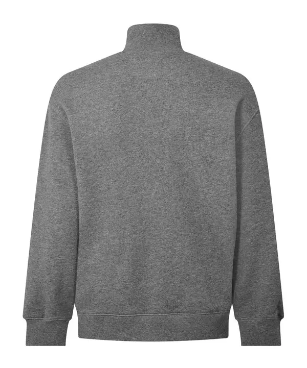 Maison Kitsuné Half-zipper Fleece Knitted Sweater - Grey