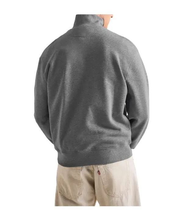 Maison Kitsuné Half-zipper Fleece Knitted Sweater - Grey