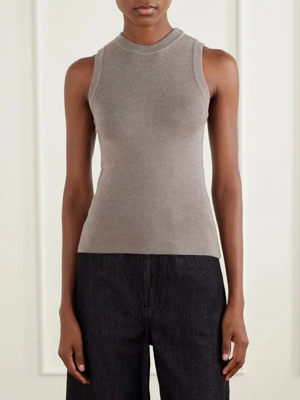 MFPEN Appointment Ribbed Merino Wool And Silk-blend Tank