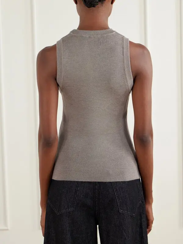 MFPEN Appointment Ribbed Merino Wool And Silk-blend Tank