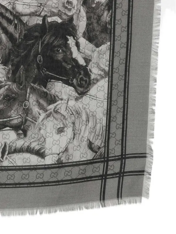 Gucci Gg Supreme Horse-print Scarf