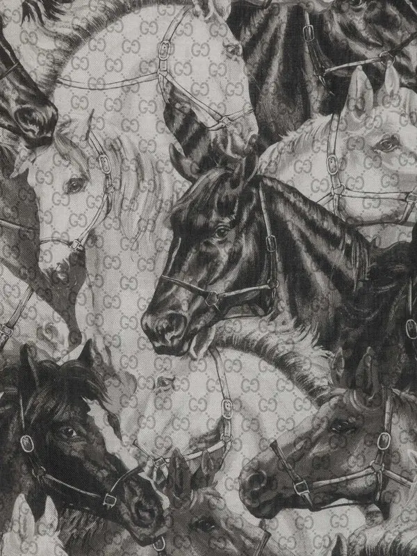 Gucci Gg Supreme Horse-print Scarf