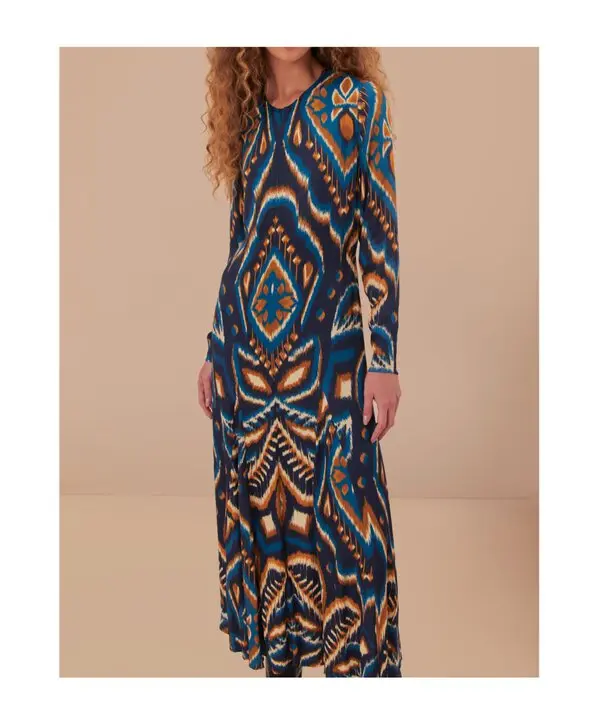 Farm Rio Pineapple Ikat Maxi Dress