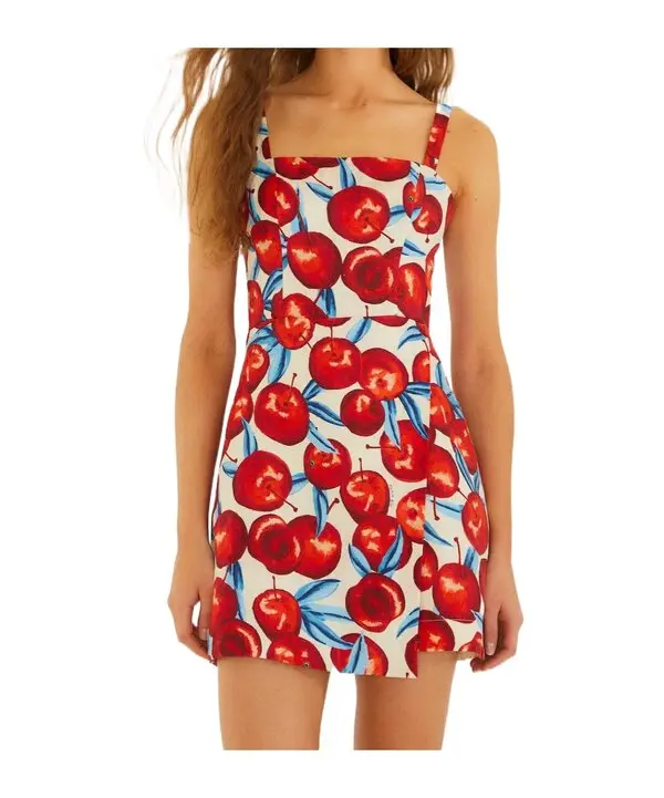 Farm Rio Cherry-print Mini Dress