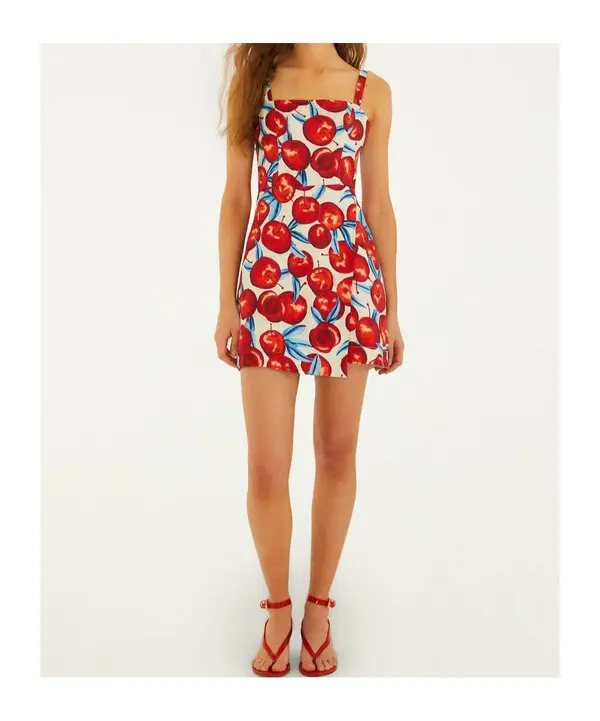 Farm Rio Cherry-print Mini Dress