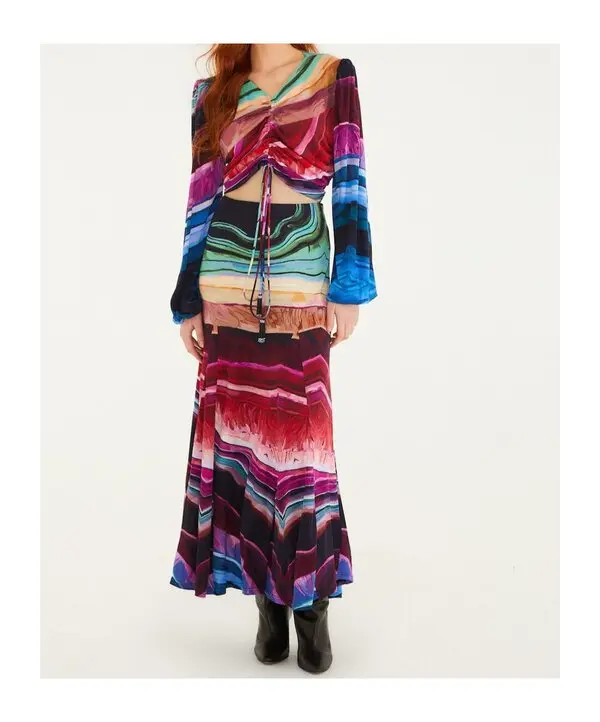 Farm Rio Printed Midi Skirt