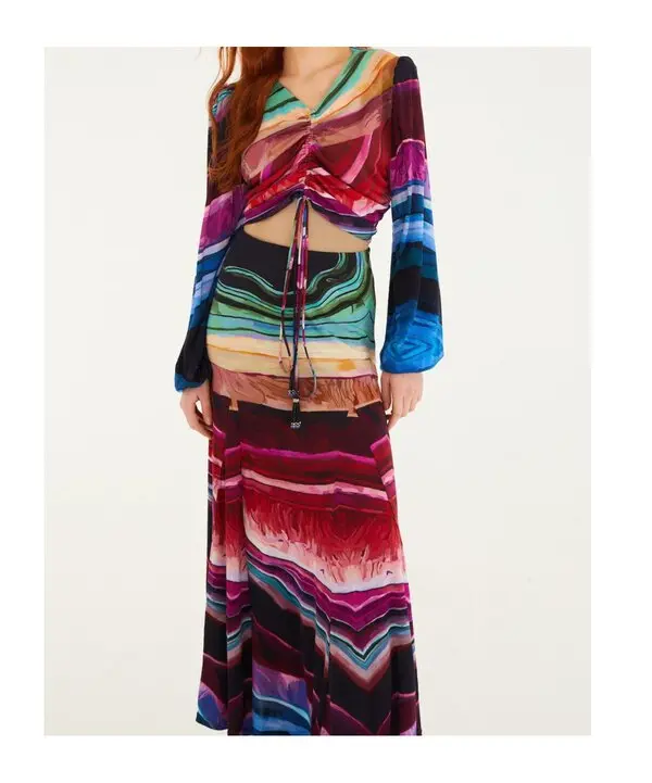 Farm Rio Printed Midi Skirt