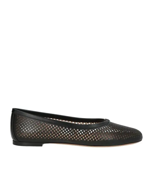 Chloé Leather Cut-out Ballet Flats