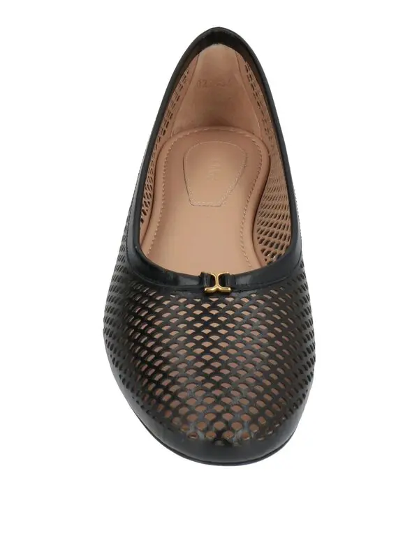 Chloé Leather Cut-out Ballet Flats