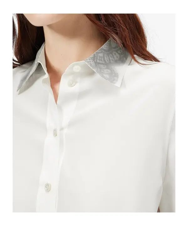 Alexander McQueen Lace Trim Long Sleeve Shirt - Ivory