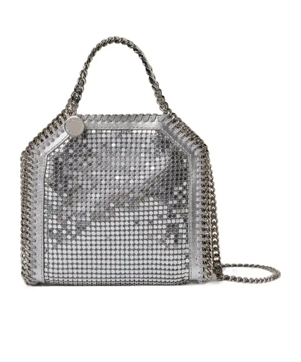 Stella McCartney Falabella Chainmail Tiny Tote Bag - Silver