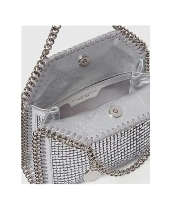 Stella McCartney Falabella Chainmail Tiny Tote Bag - Silver