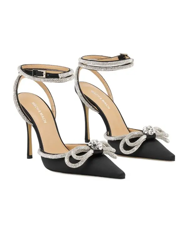 MACHMACH Satin Pointedtoe Stiletto Sandals