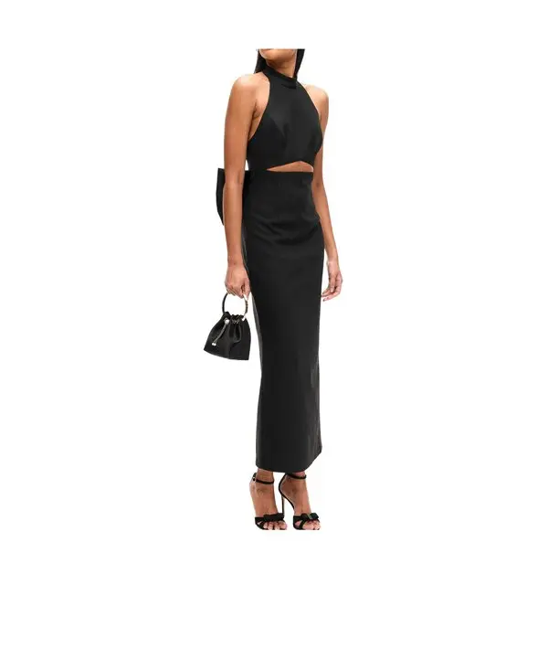 JIMMY CHOO Satin Drawstring Bucket Bag