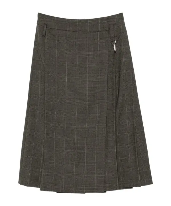 Simone Rocha Prince Of Wales Check Pleated Skirt - Grey