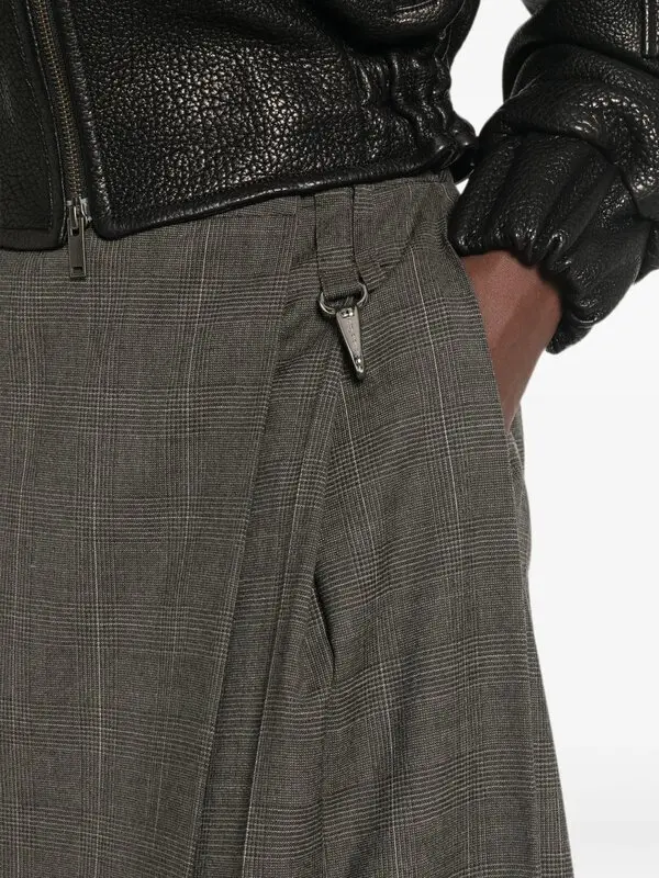 Simone Rocha Prince Of Wales Check Pleated Skirt - Grey