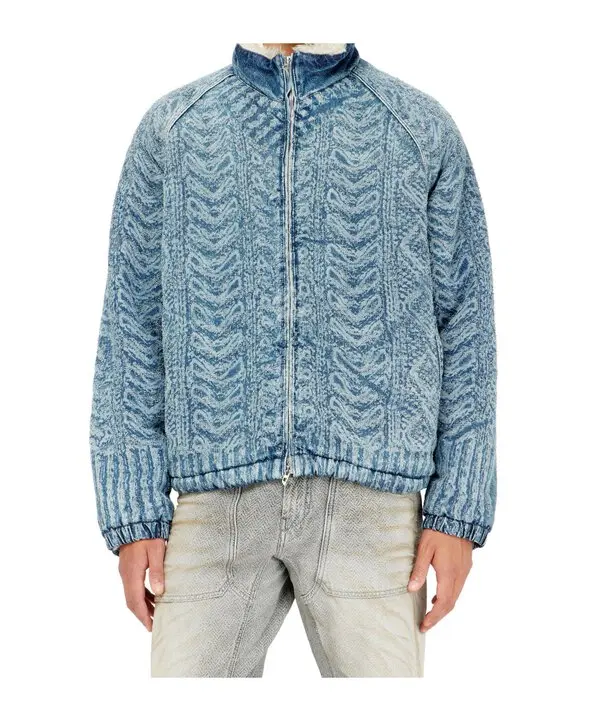 DIESEL® Jacket In Cable-knit-effect Denim
