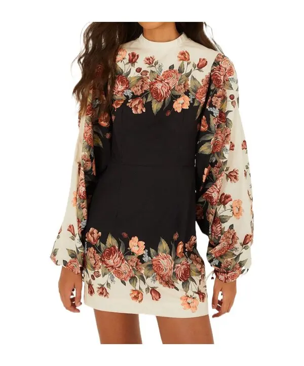 Farm Rio Floral Print Mini Dress - No