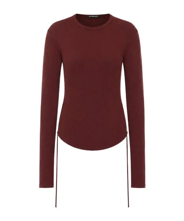 ANN DEMEULEMEESTER Ruched Cropped Long-sleeve T-shirt