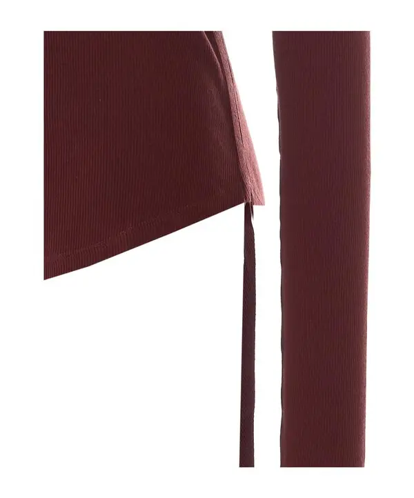 ANN DEMEULEMEESTER Ruched Cropped Long-sleeve T-shirt