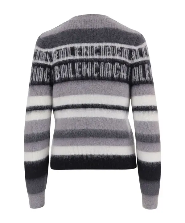 Balenciaga Stretch Mohair-blend Sweater With Logo