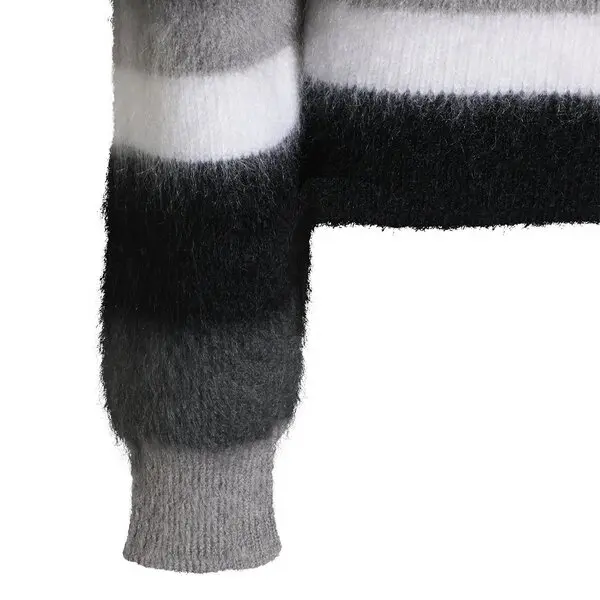 Balenciaga Brushed Logo Stripe Knitted Sweater