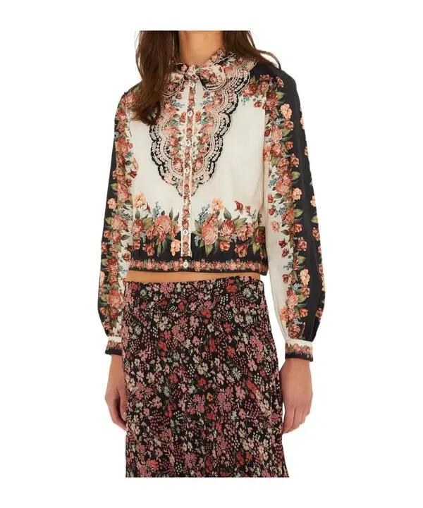 Farm Rio Floral Print Button-up Top - No
