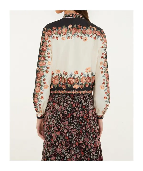 Farm Rio Floral Print Button-up Top