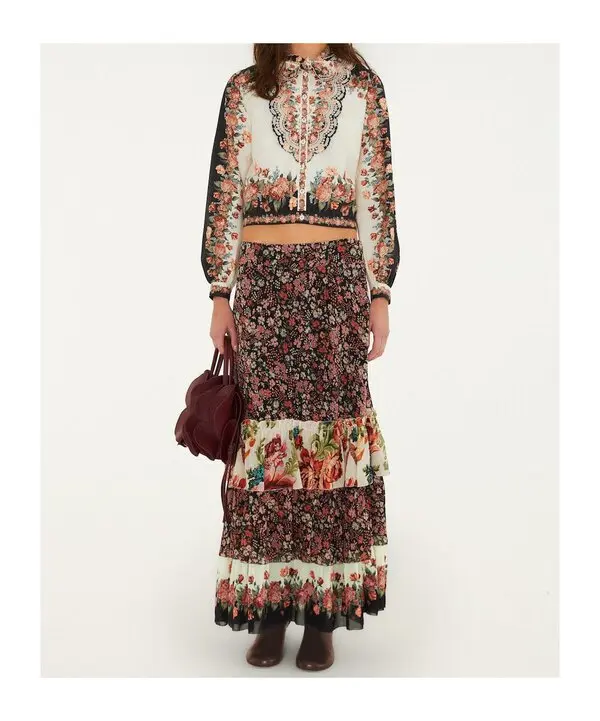 Farm Rio Floral Print Button-up Top