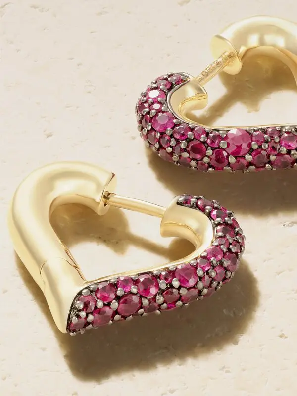 LUCY DELIUS Baby Chubby Love 14-karat Gold Ruby Earrings