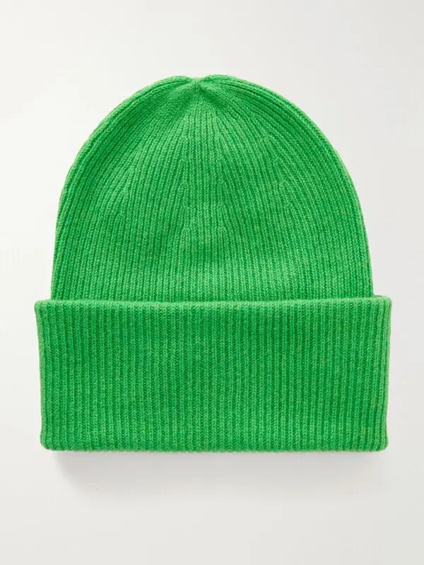 LISA YANG Stockholm Ribbed Cashmere Beanie - Green