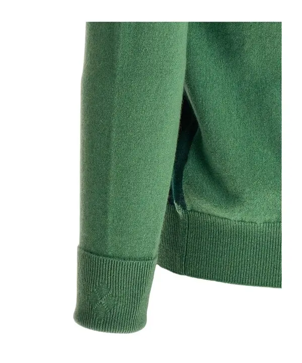 BALLANTYNE Diamond Intarsia V-neck Knitted Sweater