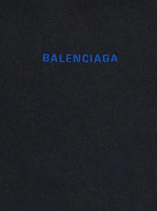 Balenciaga Long-sleeved Hooded Sweatshirt - Black