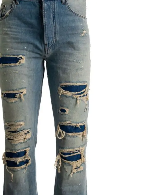 Amiri Distressed Straight Flare Jeans