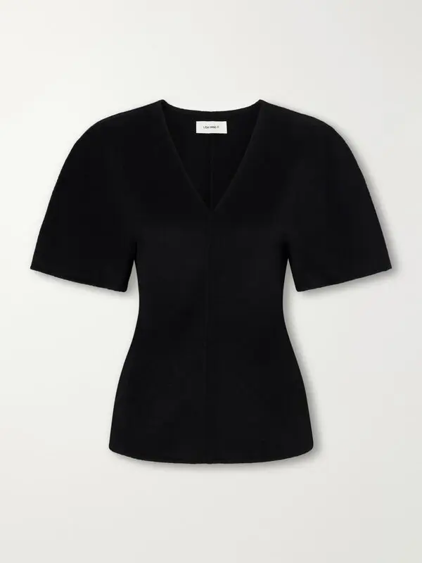 LISA YANG Wool And Cashmere-blend Blouse - Black