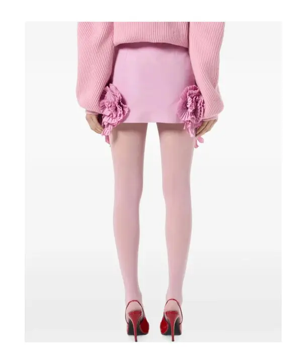 Blumarine Rose-detail Taffeta Mini Skirt