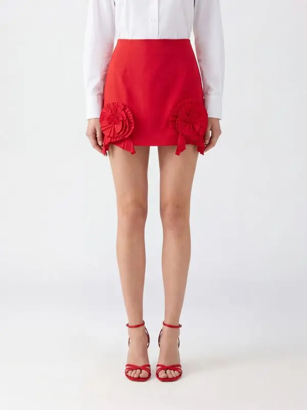 Blumarine Ruffled Rosette Mini Skirt
