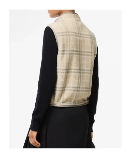 Burberry Check Wool Cashmere Blend Fleece Gilet