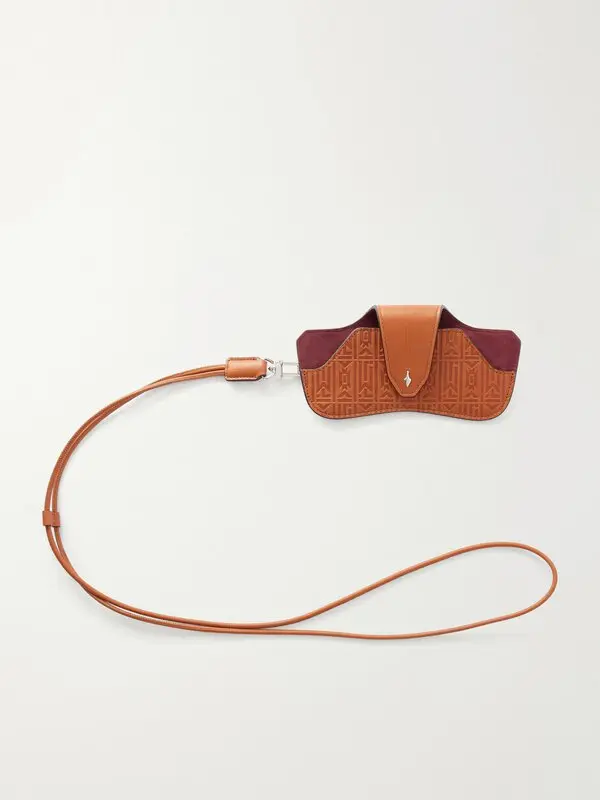JACQUES MARIE MAGE Hunter Embossed Leather Travel Case - Brown