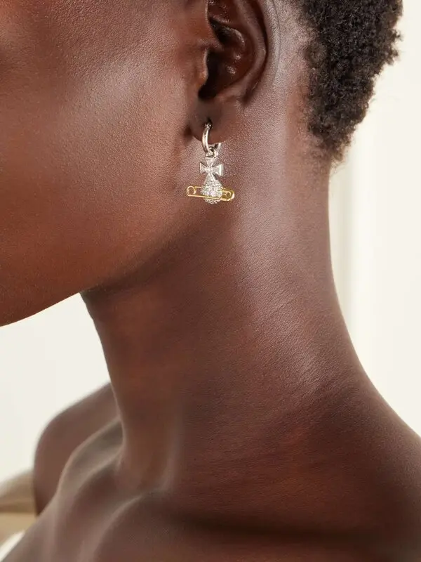 VIVIENNE WESTWOOD Hectorina Gold And -tone Crystal Earrings