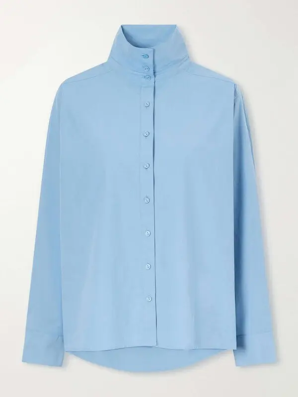 Still Here Madison Cotton-poplin Shirt - Blue
