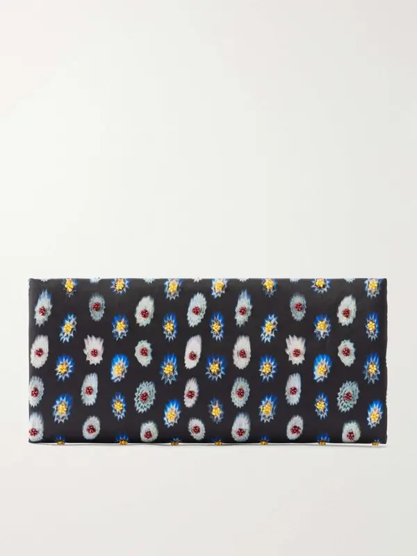 Staud Muse Bead-embellished Satin Clutch