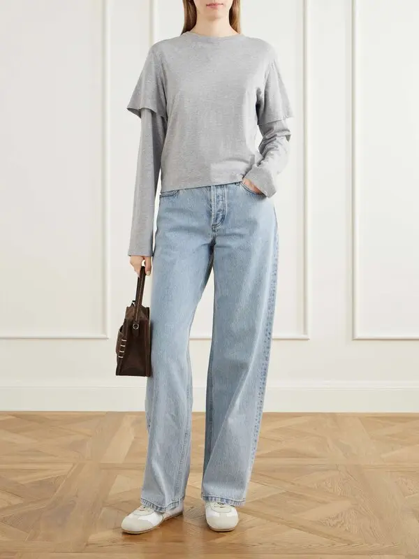 Still Here 2tee Layered Cotton-jersey T-shirt
