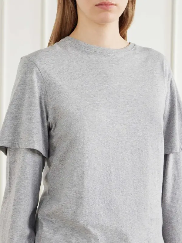Still Here 2tee Layered Cotton-jersey T-shirt