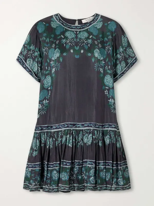 Sea Tulla Printed Crepe Mini Dress