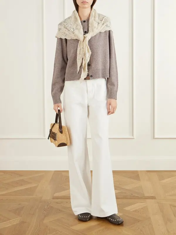 Sea Kirra Lace-trimmed Wool Cardigan - Brown