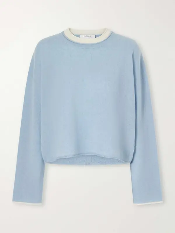 LA LIGNE Dominick Cashmere And Silk-blend Sweater - Blue