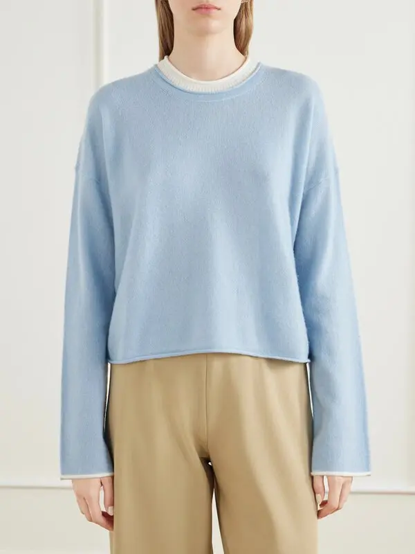 LA LIGNE Dominick Cashmere And Silk-blend Sweater - Blue