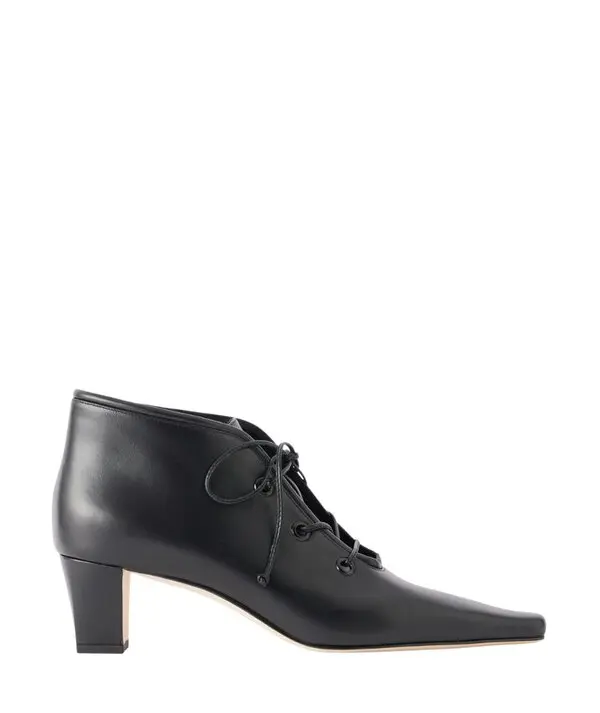 Manolo Blahnik Fuxa 50 Leather Ankle Boots - Black