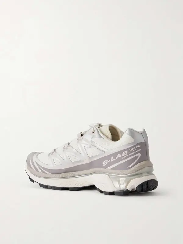 SALOMON Xt-6 Rubber-trimmed Mesh Sneakers - White